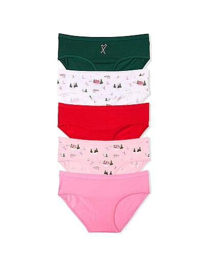 Victoria's Secret 5-pack Stretch Cotton Holiday Hiphugger Panties - Print
