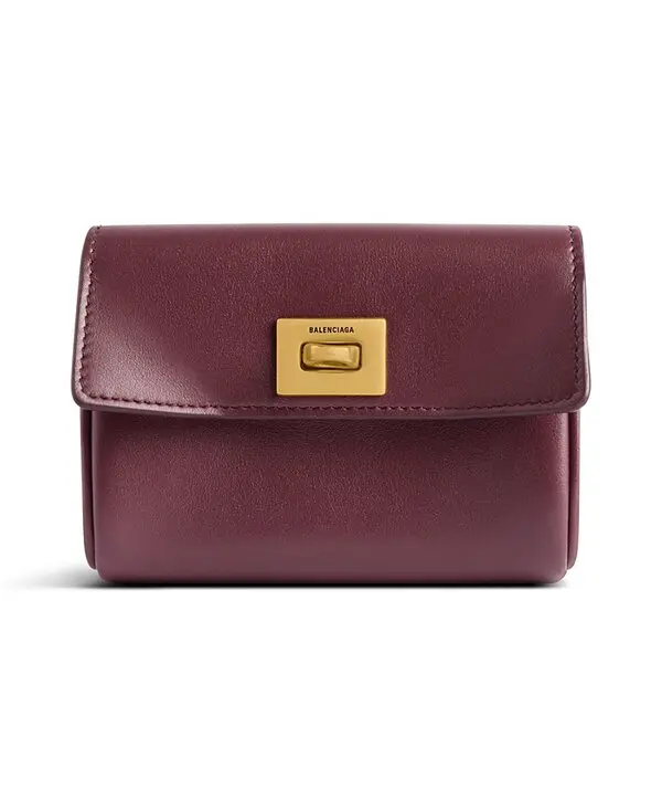 Balenciaga Rodeo Flap Card Holder - Burgundy