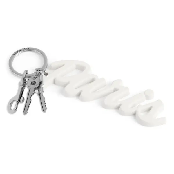 Balenciaga Paris Charm/keychain - White