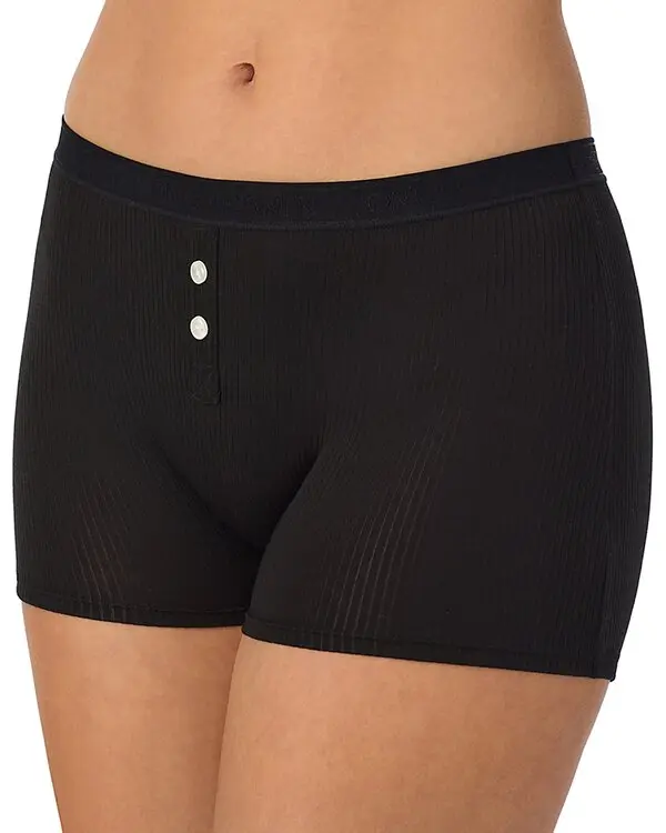 ON GOSSAMER On Gassamer Cabana Cotton Rib Boxer Shorts - Black