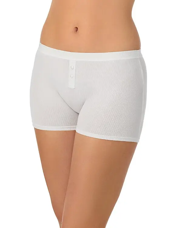 ON GOSSAMER On Gassamer Cabana Cotton Rib Boxer Shorts - White