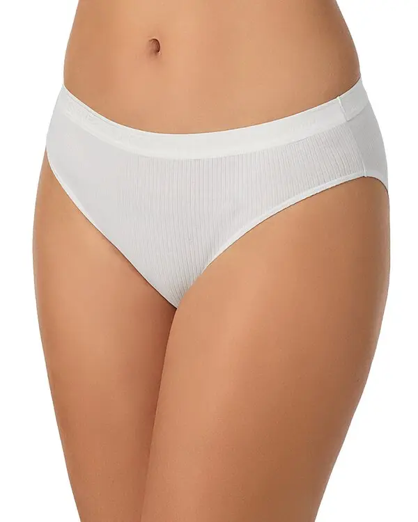 ON GOSSAMER Cabana Cotton Rib Bikini Bottom - White