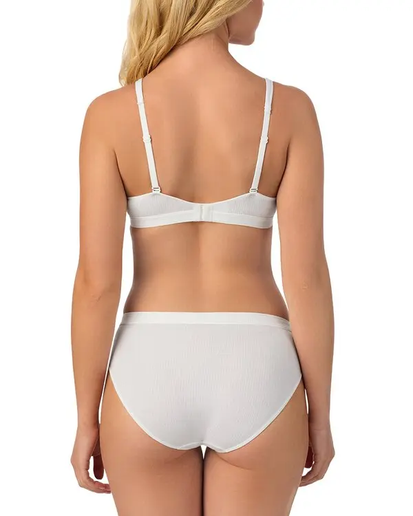 ON GOSSAMER Cabana Cotton Rib Bikini Bottom - White
