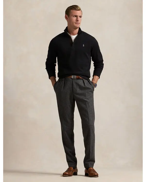 Polo Ralph Lauren Long Sleeve Quarter Zip Pullover - Black