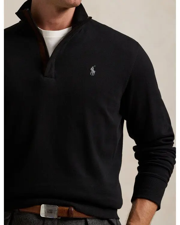Polo Ralph Lauren Long Sleeve Quarter Zip Pullover - Black