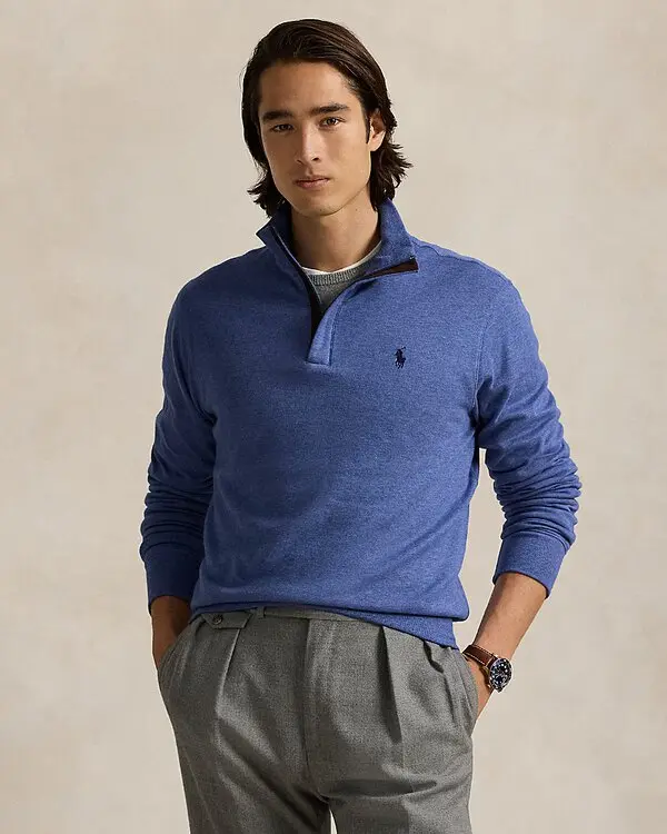 Polo Ralph Lauren Long Sleeve Quarter Zip Pullover - Blue