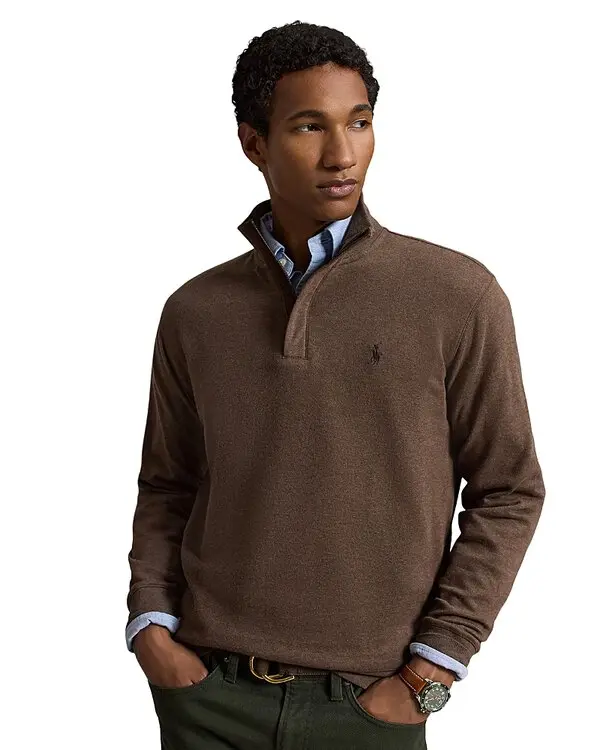 Polo Ralph Lauren Long Sleeve Quarter Zip Pullover - Brown