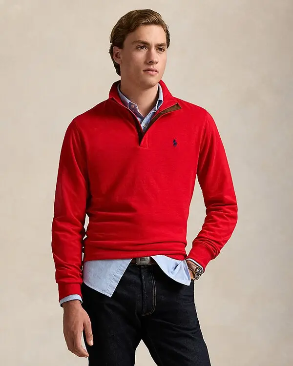Polo Ralph Lauren Long Sleeve Quarter Zip Pullover - Red