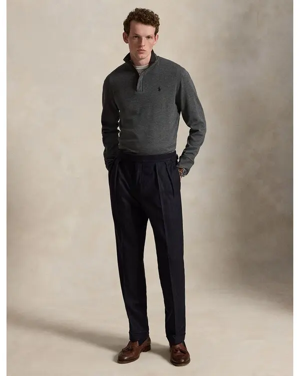 Polo Ralph Lauren Long Sleeve Quarter Zip Pullover - Windsor Heather