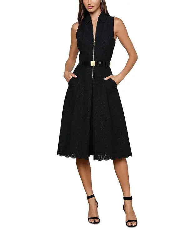 L'Agence Kylo Belted Shirt Dress - Black