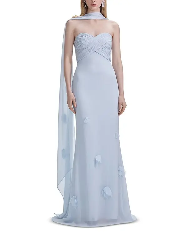 SELF-PORTRAIT Georgette Applique Gown
