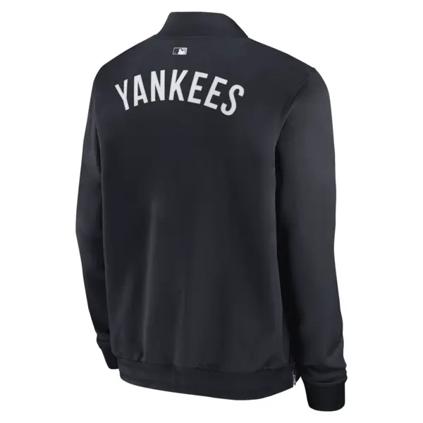 Nike New York Yankees Authentic Collection Dugout Mlb Full-zip Bomber Jacket - Blue