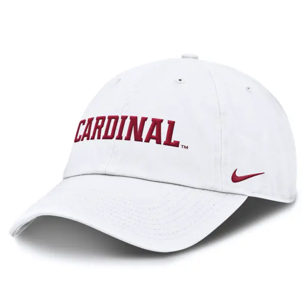 Nike Stanford Cardinal Core Club Mascot Wordmark College Adjustable Cap - White