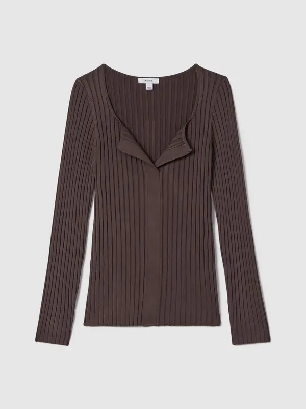 REISS Monica Ribbed Top