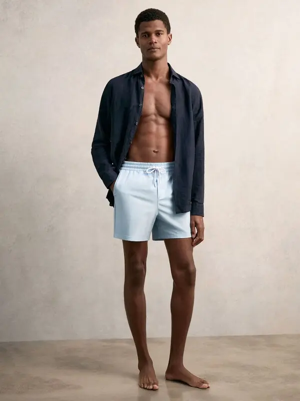 REISS Cliff Drawstring Swim Shorts - Soft Blue