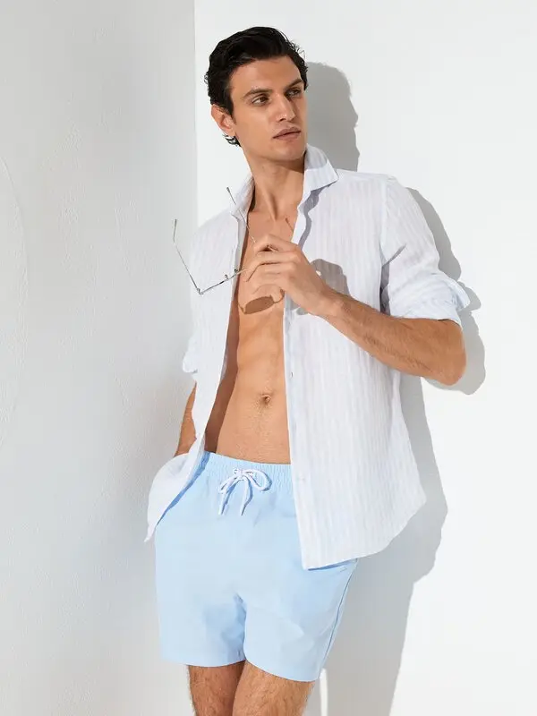 REISS Cliff Drawstring Swim Shorts - Soft Blue