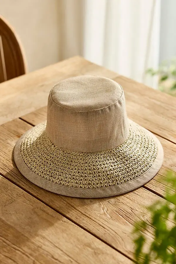 TERRAIN Crochet Brim Bucket Hat - Neutral