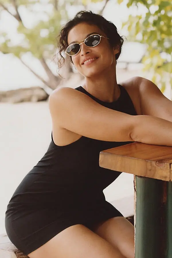 Anthropologie Oval Aviator Sunglasses In Black - 17% Off  display picture 3