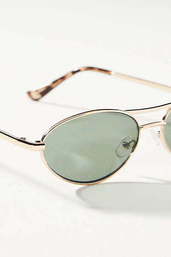 Anthropologie Oval Aviator Sunglasses In Black - 17% Off 