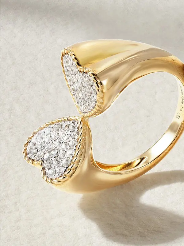 Yvonne Léon Double Coeur 9-karat Diamond Ring