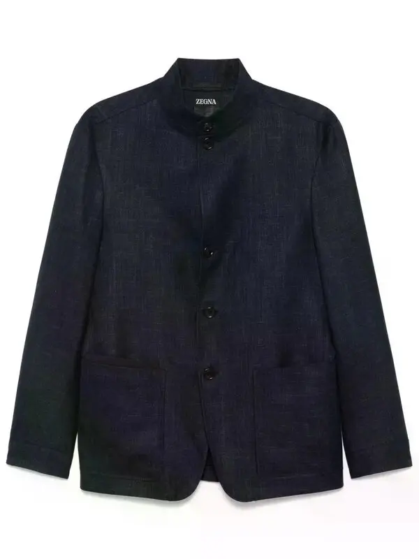 Zegna Slub-texture Jacket - Blue