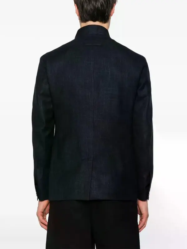 Zegna Slub-texture Jacket - Blue