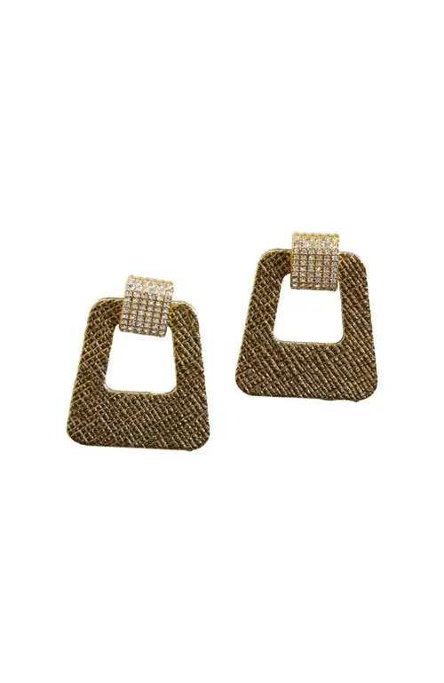 NICKEL & SUEDE Avery Leather Earrings - Gold Leaf Luxe