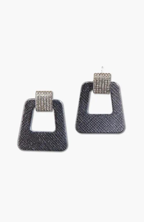 NICKEL & SUEDE Avery Leather Earrings - Silver Leaf Luxe