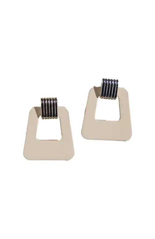 NICKEL & SUEDE Avery Leather Earrings - Silver