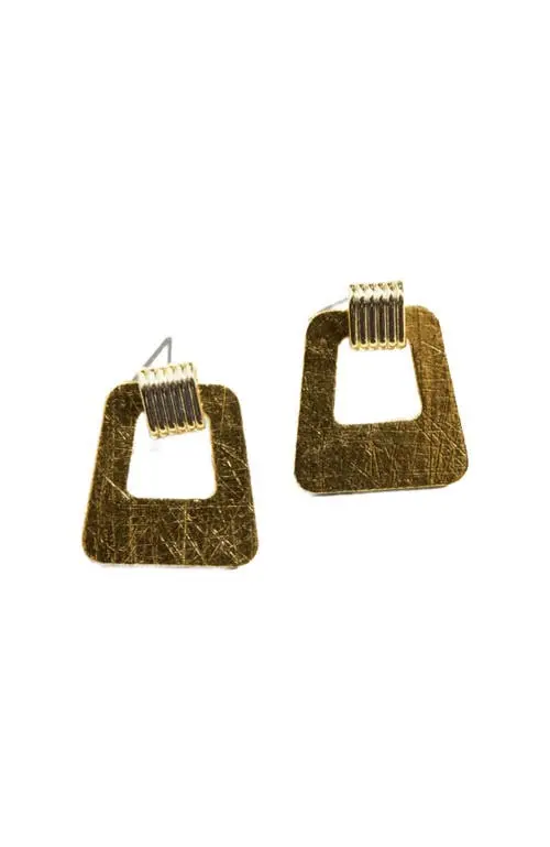NICKEL & SUEDE Avery Leather Earrings - Vintage Gold