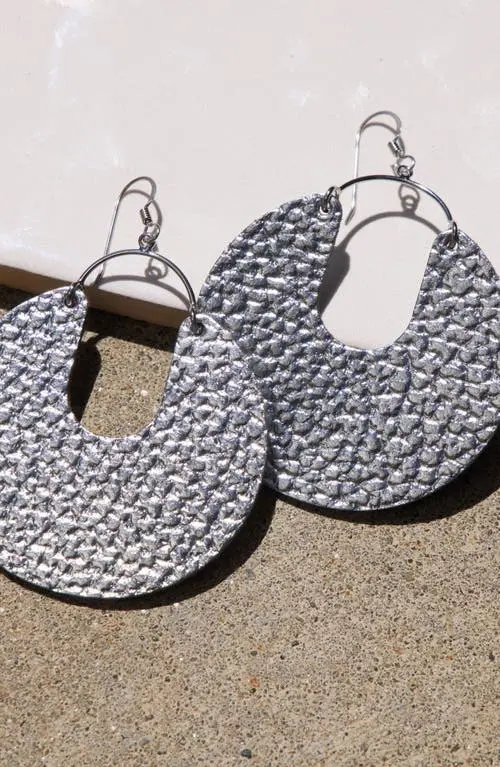 NICKEL & SUEDE Leo Leather Hoop Earrings