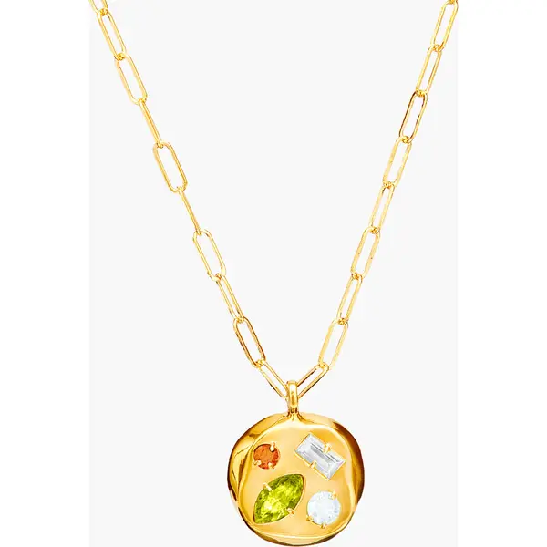 BIRTHDATE CO. August Gold Pendant - August 10th - Gold