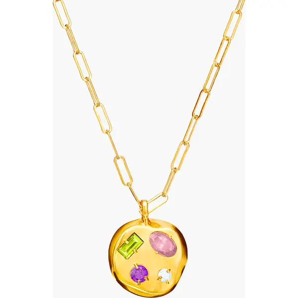 BIRTHDATE CO. August Gold Pendant - August 19th - Gold