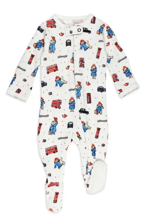 L'OVEDBABY X Paddington Fitted One-piece Organic Cotton Footie Pajamas - London Paddington