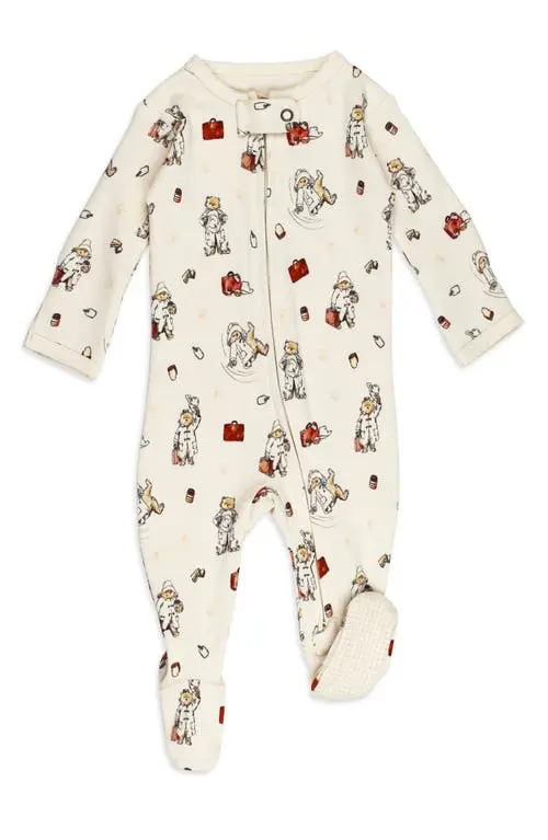 L'OVEDBABY X Paddington Fitted One-piece Organic Cotton Footie Pajamas - Adventure Paddington