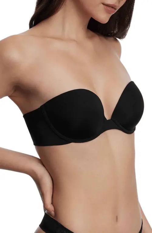 SKARLETT BLUE Breathless Strapless Plunge Push-up Bra - Black