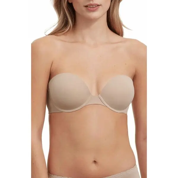 SKARLETT BLUE Breathless Strapless Plunge Push-up Bra - Cashmere
