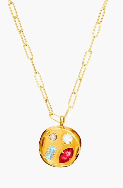 BIRTHDATE CO. The July Birthdate Pendant - July 17th - Gold