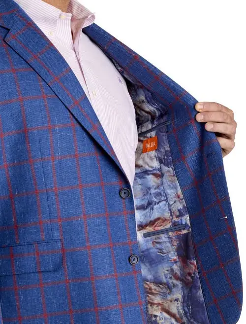 TALLIA Big & Tall Windowpane Sport Coat
