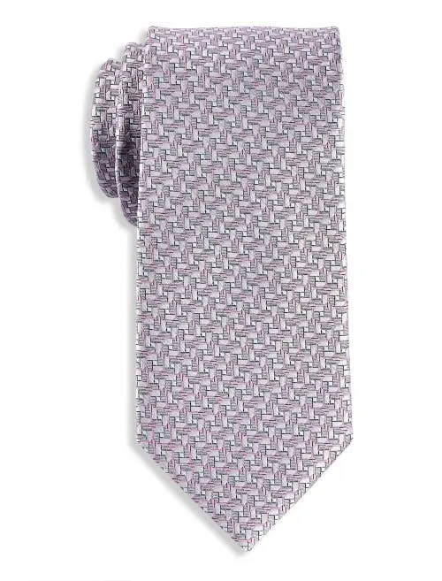 OAK HILL BY DXL Geometric Link Patterned Neck Tie - Pink