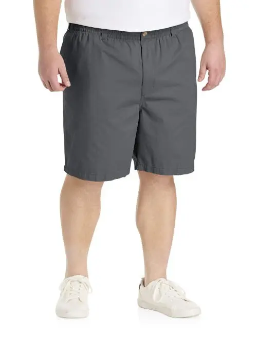HARBOR BAY BY DXL Big & Tall Elastic-waist Shorts - Charcoal