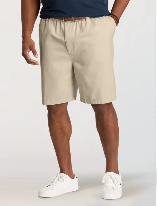 HARBOR BAY BY DXL Harbor Bay Big & Tall Elastic-waist Shorts - Khaki