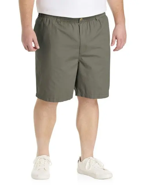 HARBOR BAY BY DXL Big & Tall Elastic-waist Shorts - Olive