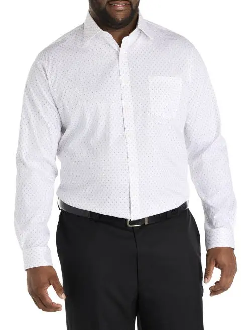 Michael Kors Big & Tall Non-iron Geometric Print Dress Shirt