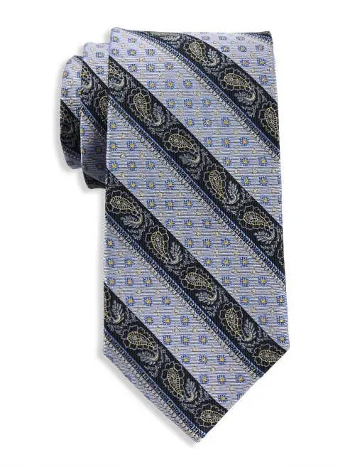 OAK HILL PREMIUM BY DXL Oak Hill Premium Striped Paisley Neck Tie - Tan