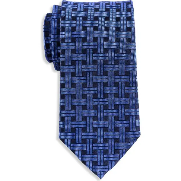 OAK HILL PREMIUM BY DXL Oak Hill Premium Patterned Silk Neck Tie - Blue