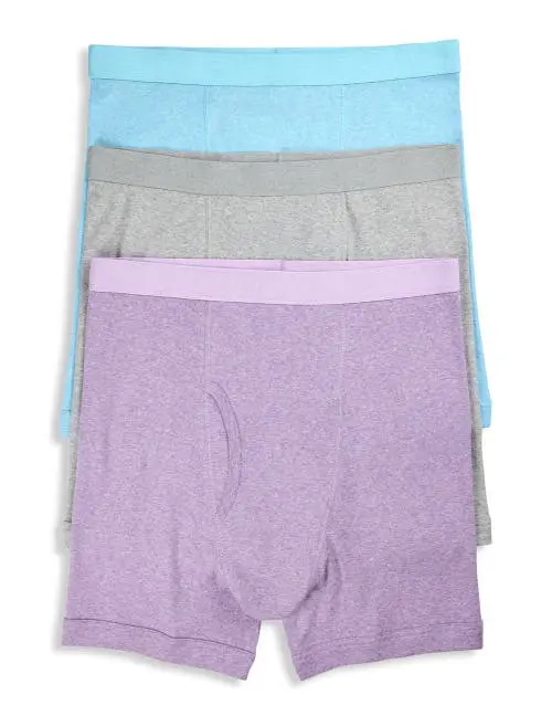 HARBOR BAY BY DXL Big & Tall 3-pk Heathered Boxer Briefs - Lilac Breeze
