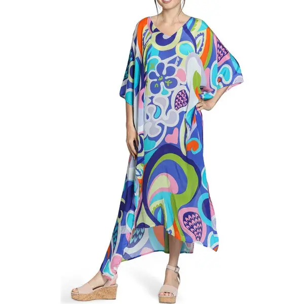 APNY Print Midi Caftan - Blue Print