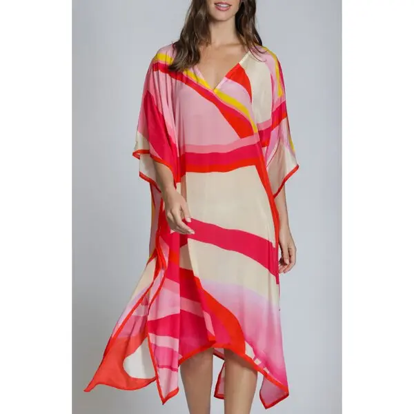 APNY Print Midi Caftan - Pink Multi