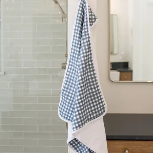LULUJO Hooded Towel - Navy Gingham